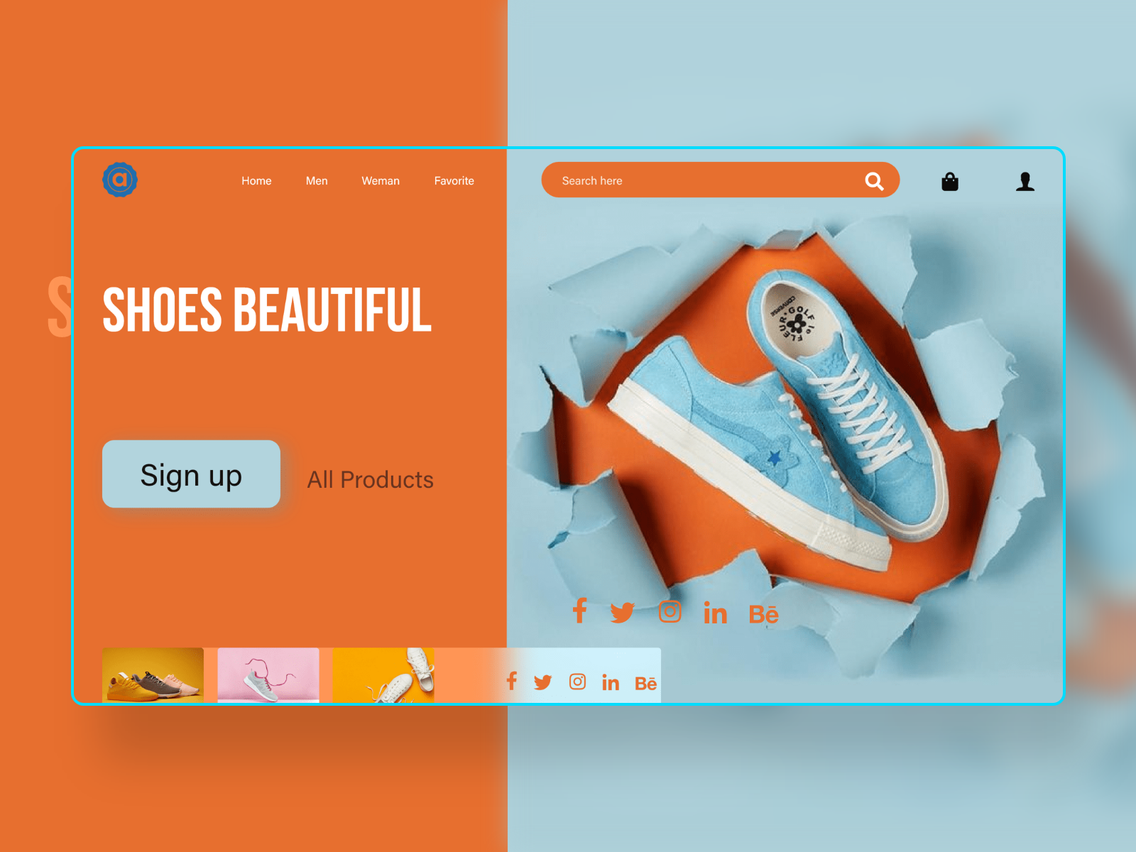 Shoe Website Design (3D Typography) by Karim Saif on Dribbble
