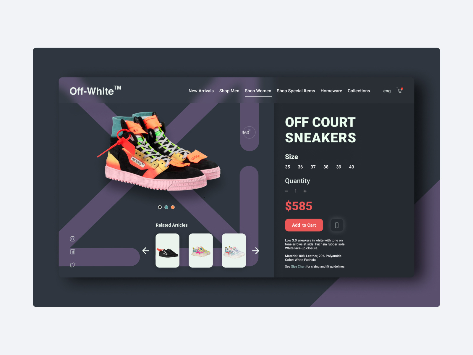 Off White Website Design by Sveta Upakova on Dribbble