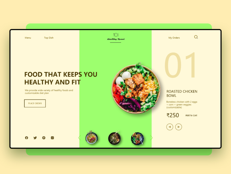 Healthy Rasoi (kitchen) - Hero section design by Shashank Tiwari on ...