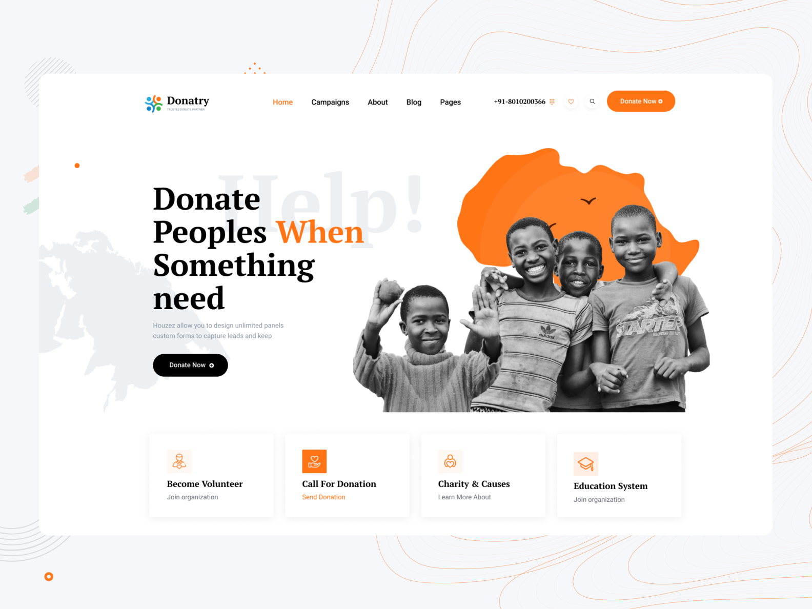Donatry-Charity Web landing Page by Mehedii Mohammad on Dribbble