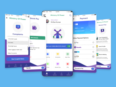 Electricity Mobile App UI Design by Nirmal Karthik on Dribbble