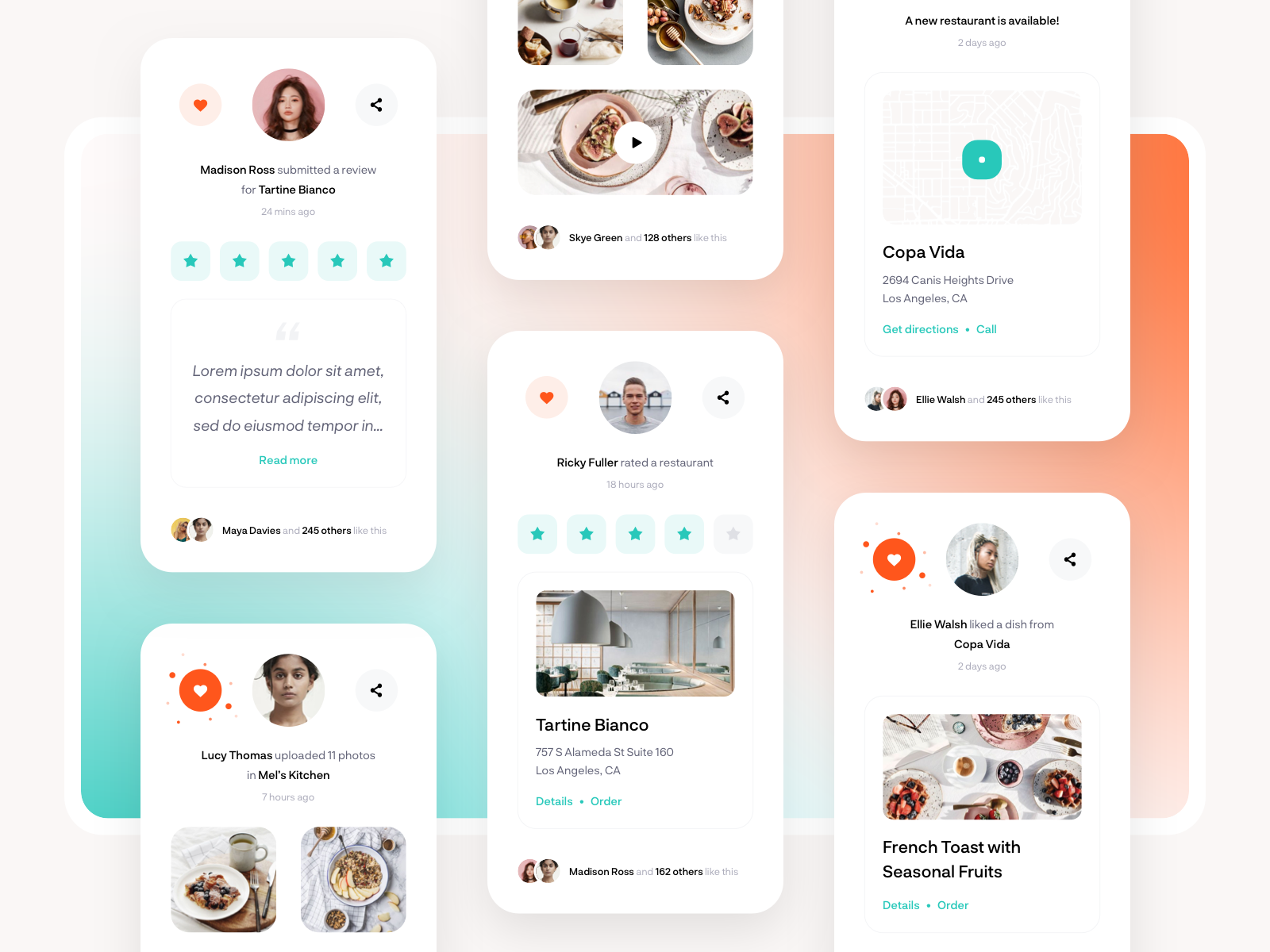 Food delivery platform - Activity feed by Daria Khimych on Dribbble