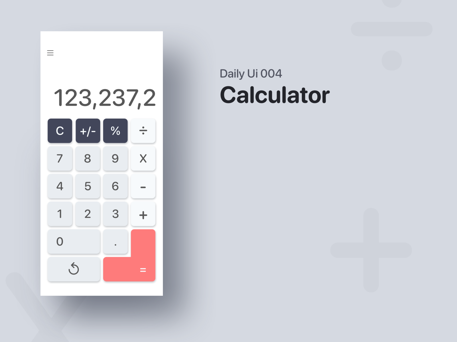 #Daily Ui 004 Calculator by Dain Park on Dribbble