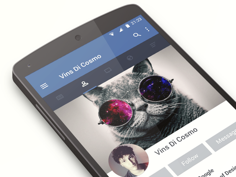 Facebook Android redesign by Vincenzo Di Cosmo on Dribbble