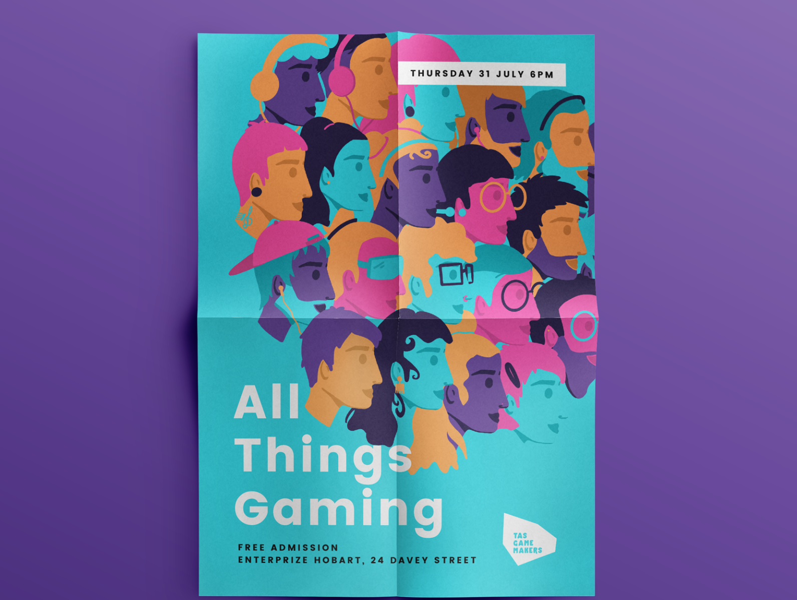 Poster design for Tas Game Makers by Emily Thain on Dribbble