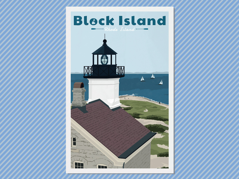 Block Island, Rhode Island Poster by Drew Furtado on Dribbble
