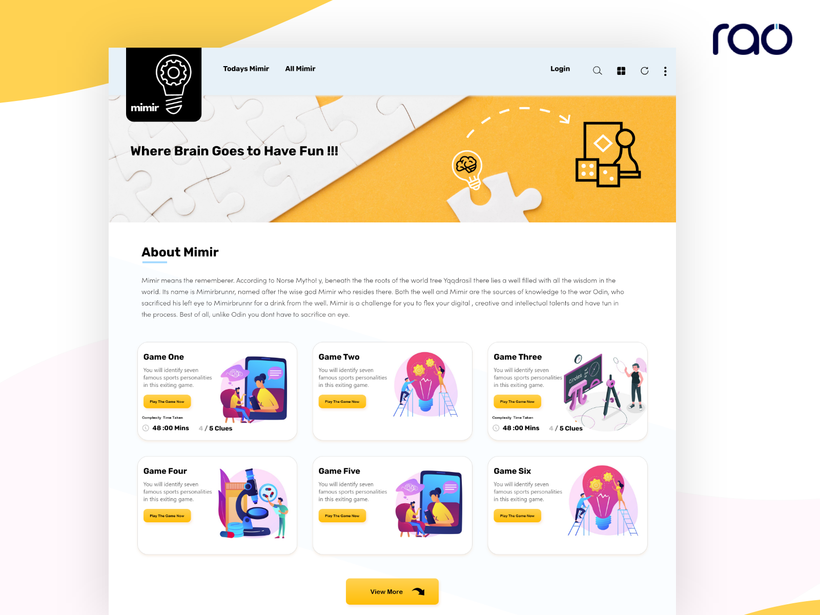 Quiz Landing Page by Rao Information Technology Private Limited on Dribbble