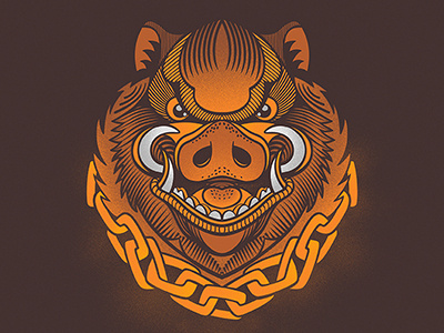 Gold boar by Olesya on Dribbble