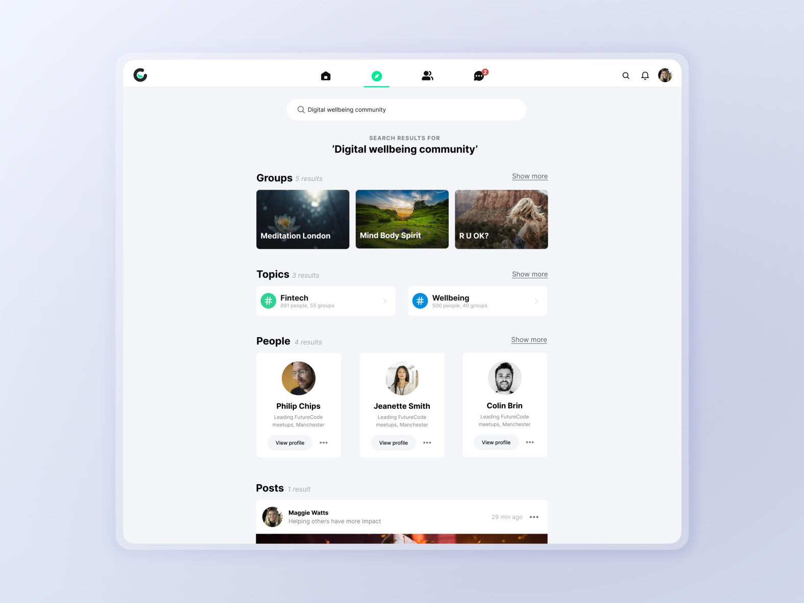 Community Lab Search Results by Aleksandra Boguslawska on Dribbble