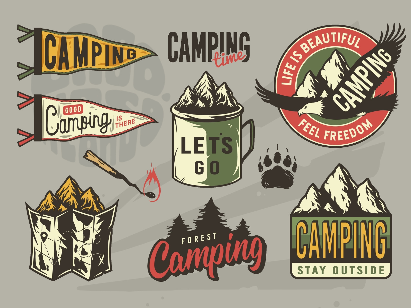 Camping label set by Casoalfonso on Dribbble