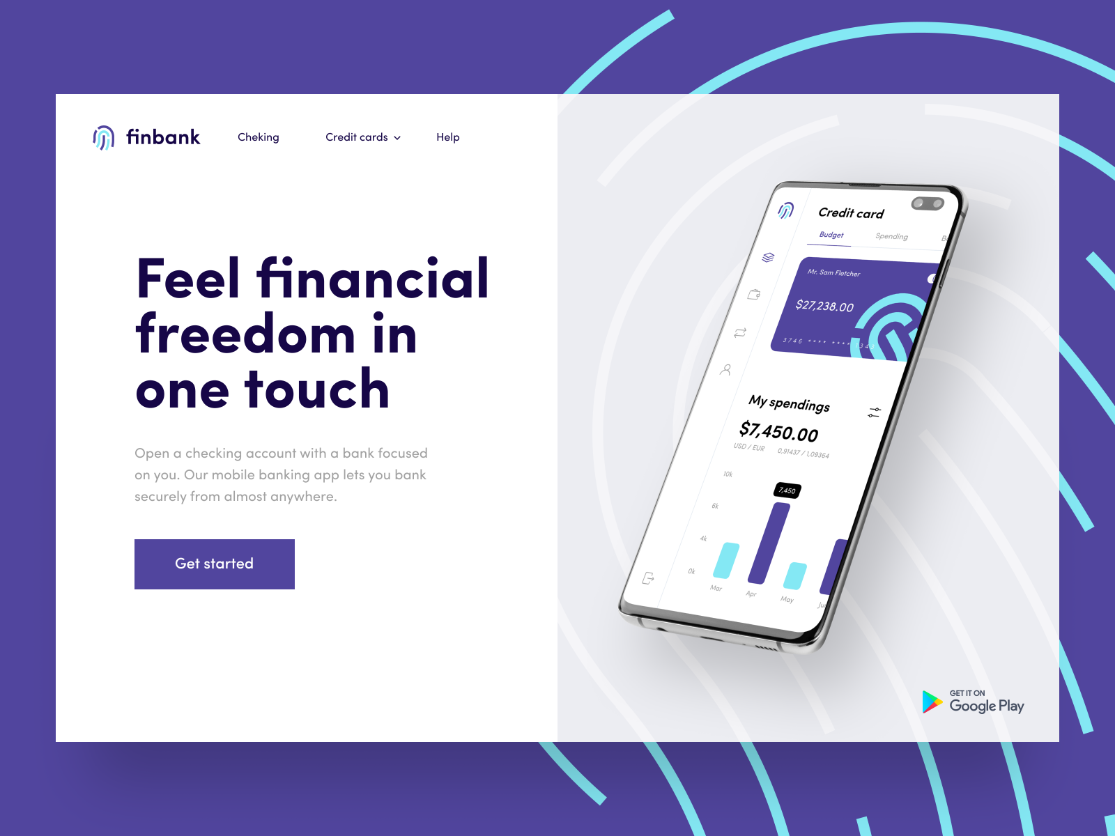 Finbank landing by Bats for Orizon: UI/UX Design Agency on Dribbble