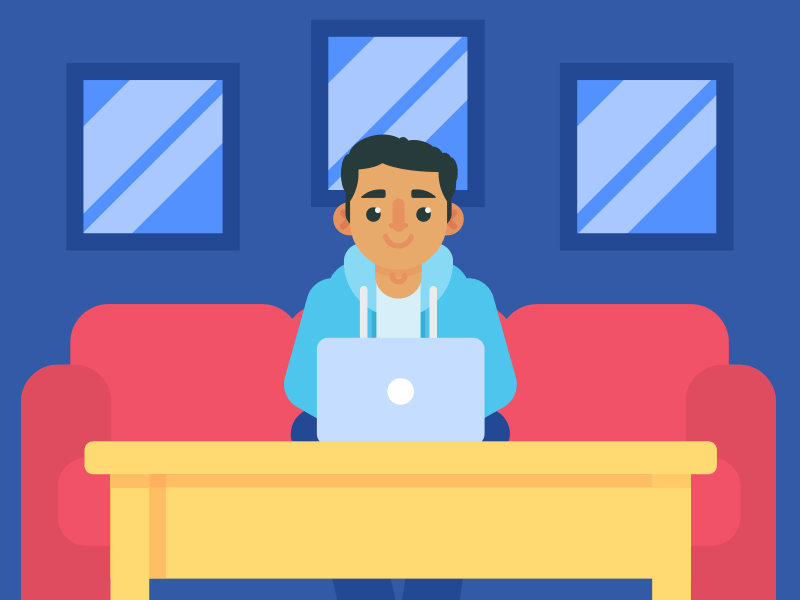 Illustration | "Facebook Couch Surfing" by Rocky Roark on Dribbble