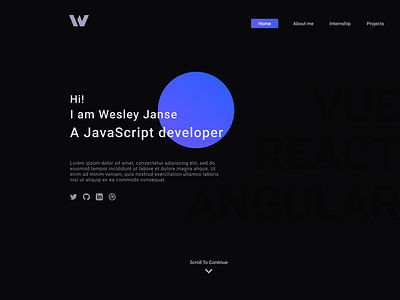 Personal portfolio rework by Wesley Janse on Dribbble
