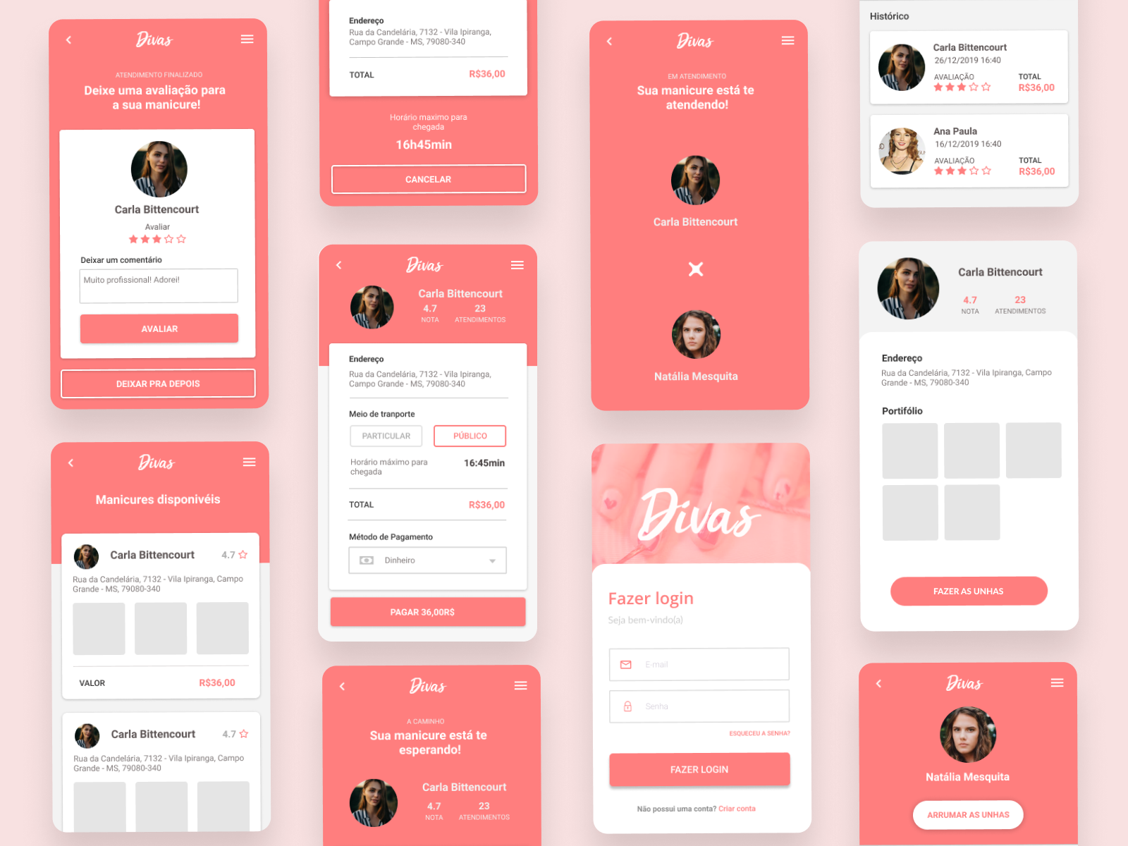 Beauty App - Divas by Lavinia Melo on Dribbble