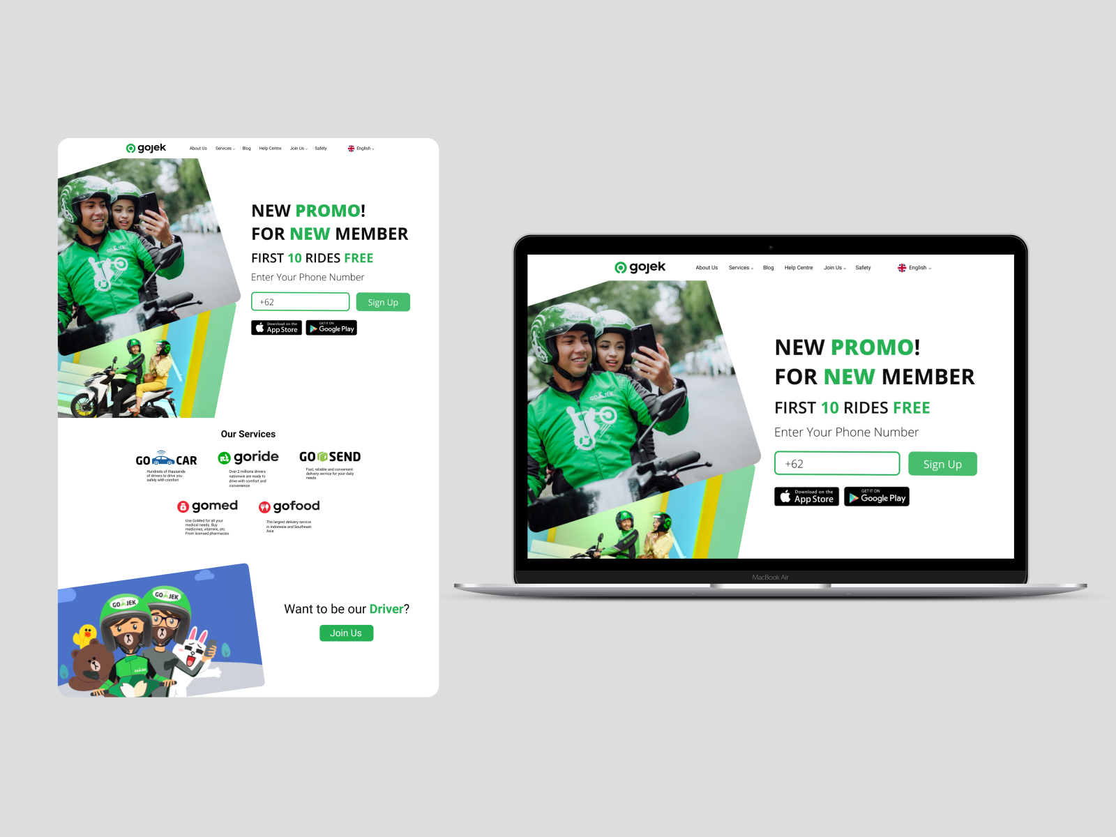 Daily UI 01 (Gojek Landing Page) by Evan Luputra on Dribbble