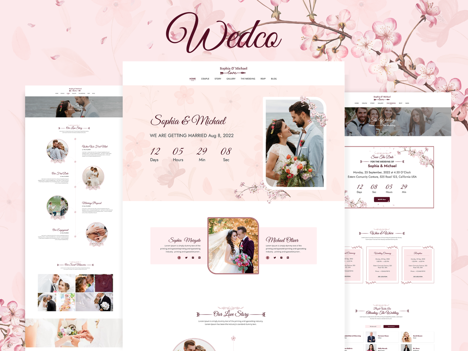 WedCo – Wedding Theme for wedding, invitation, photography by Mahamuda Khanom on Dribbble