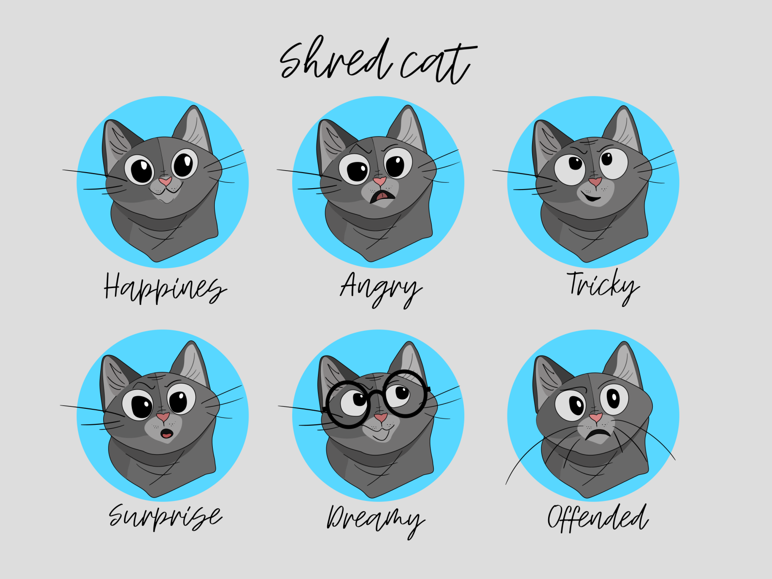 Shred Cat Stickers by Rina Riabchykova on Dribbble