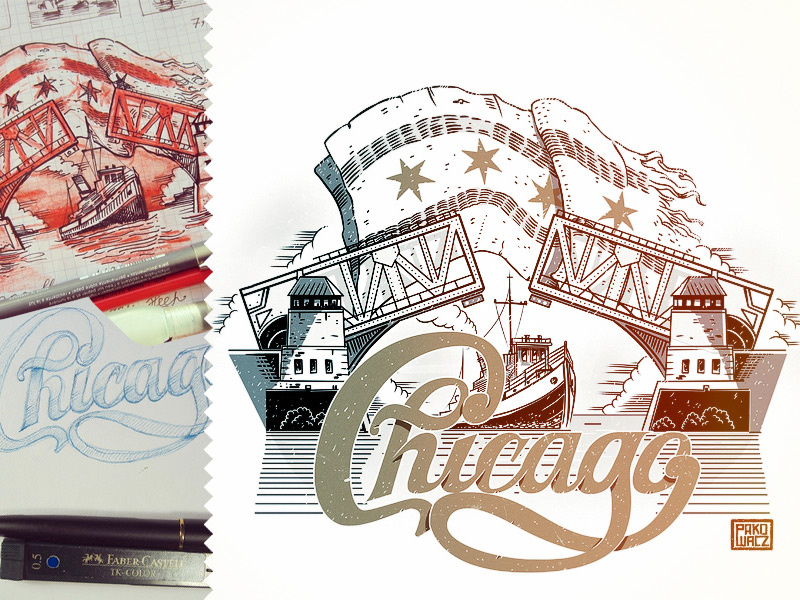 Chicago Print by Pako on Dribbble