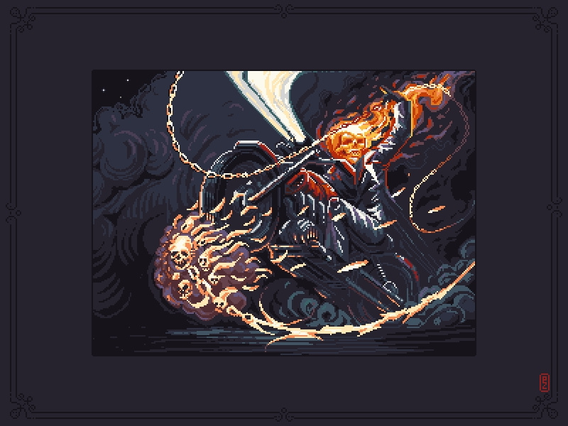 Ghost Rider [pixel art] by Pako on Dribbble