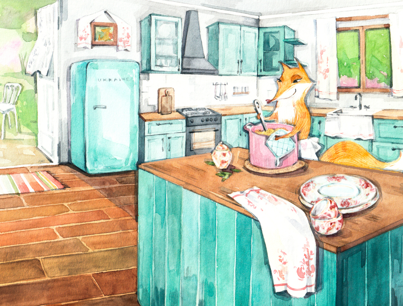 'Cooking Skills' and a Fox by Oksana Lia on Dribbble