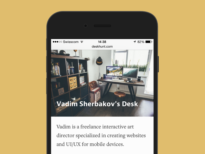 Desk Hunt mobile site design by Daniel Puglisi on Dribbble