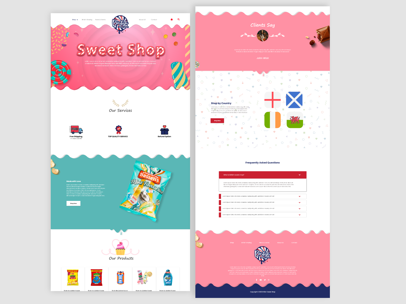 Candy shop Landing Page by Nabeel on Dribbble