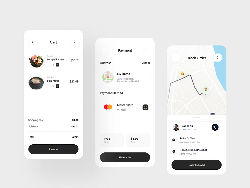 Food Delivery app ui - 02 by Saber Ali for 2Pixel on Dribbble
