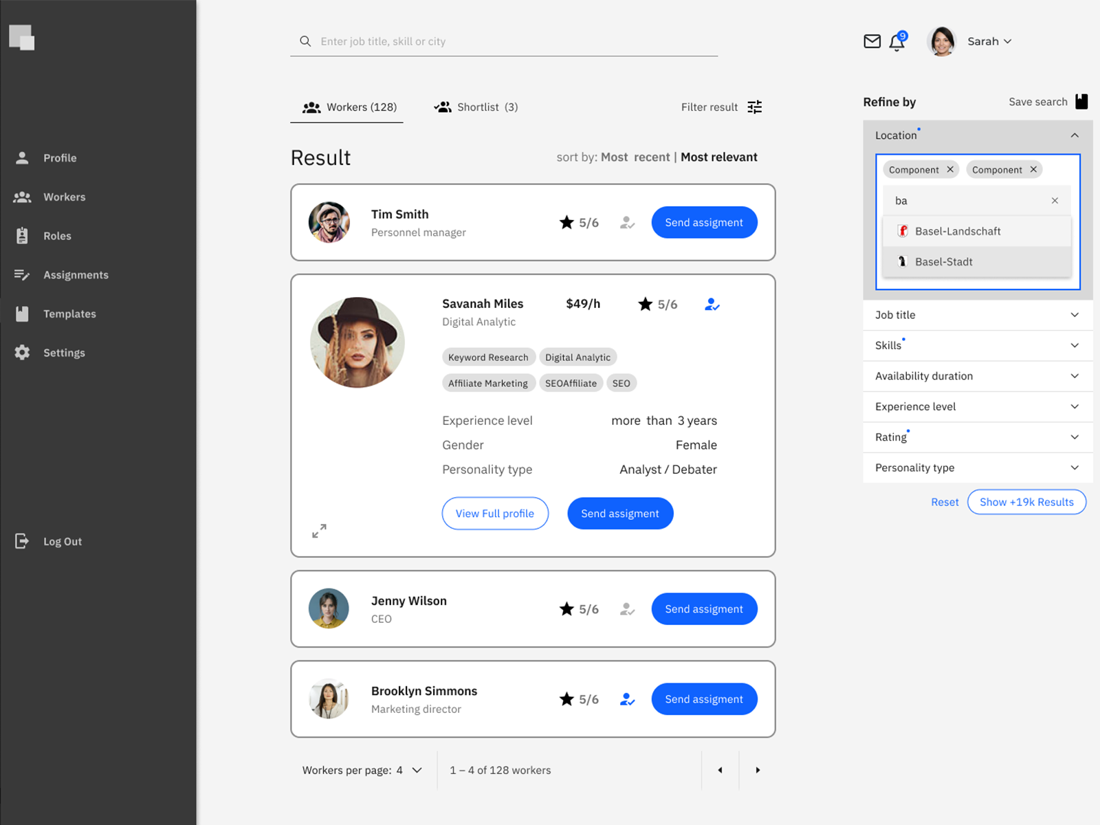 Recruitment platform by Alexander Sinigerov on Dribbble