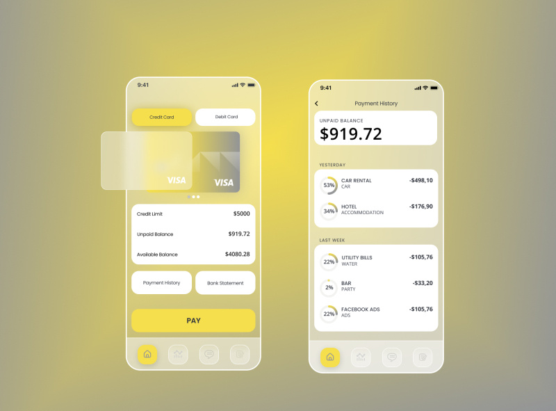Payment app UI by Thong Nguyen on Dribbble