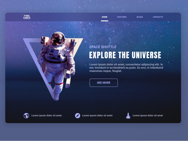 Space Landing page by Thong Nguyen on Dribbble