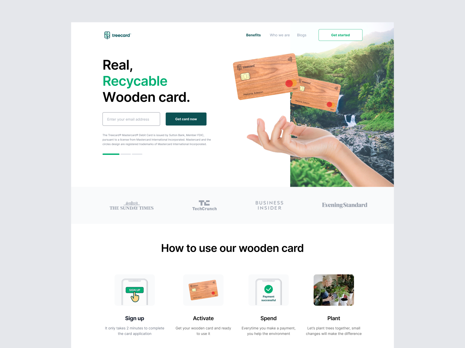 Redesign Treecard website by Thong Nguyen on Dribbble
