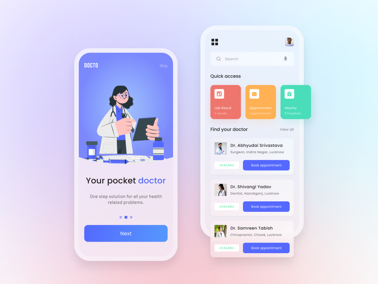 Medical App Concept by Mohammad Sahil for HQ on Dribbble
