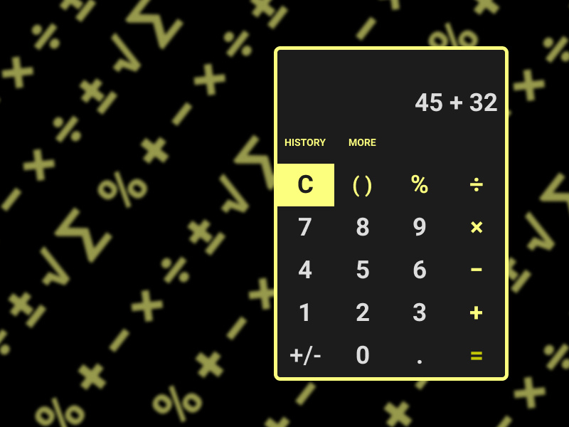 Calculator UI by Alexey Lee on Dribbble