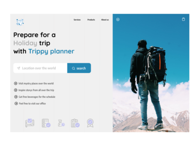 Trippy planner web design by Manojkumar Muthukumar on Dribbble