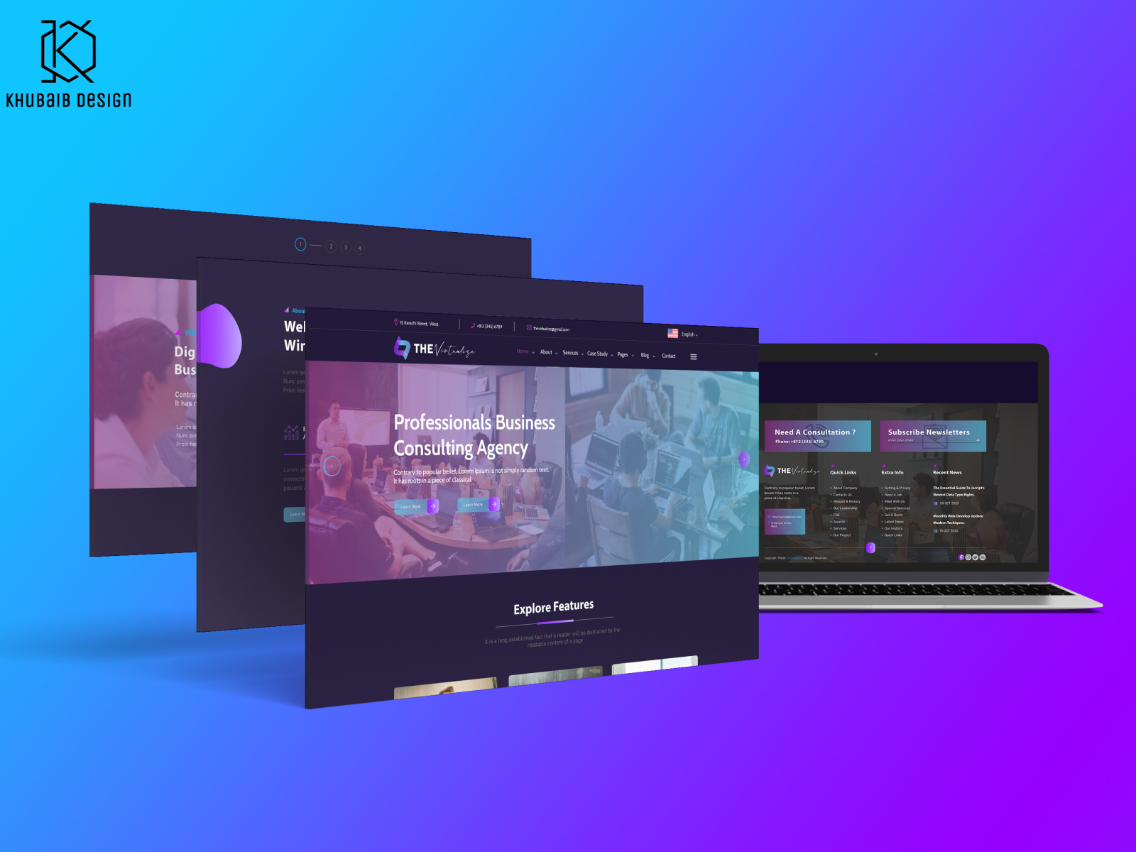 Digital Agency Website Mockup by Khubaib Ur Rehman on Dribbble