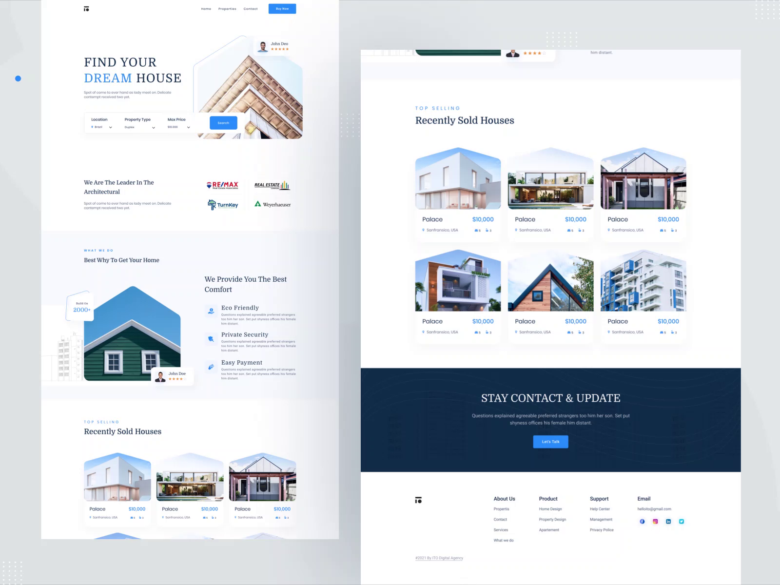 Real Estate Landing Page by Naimur Rahman on Dribbble