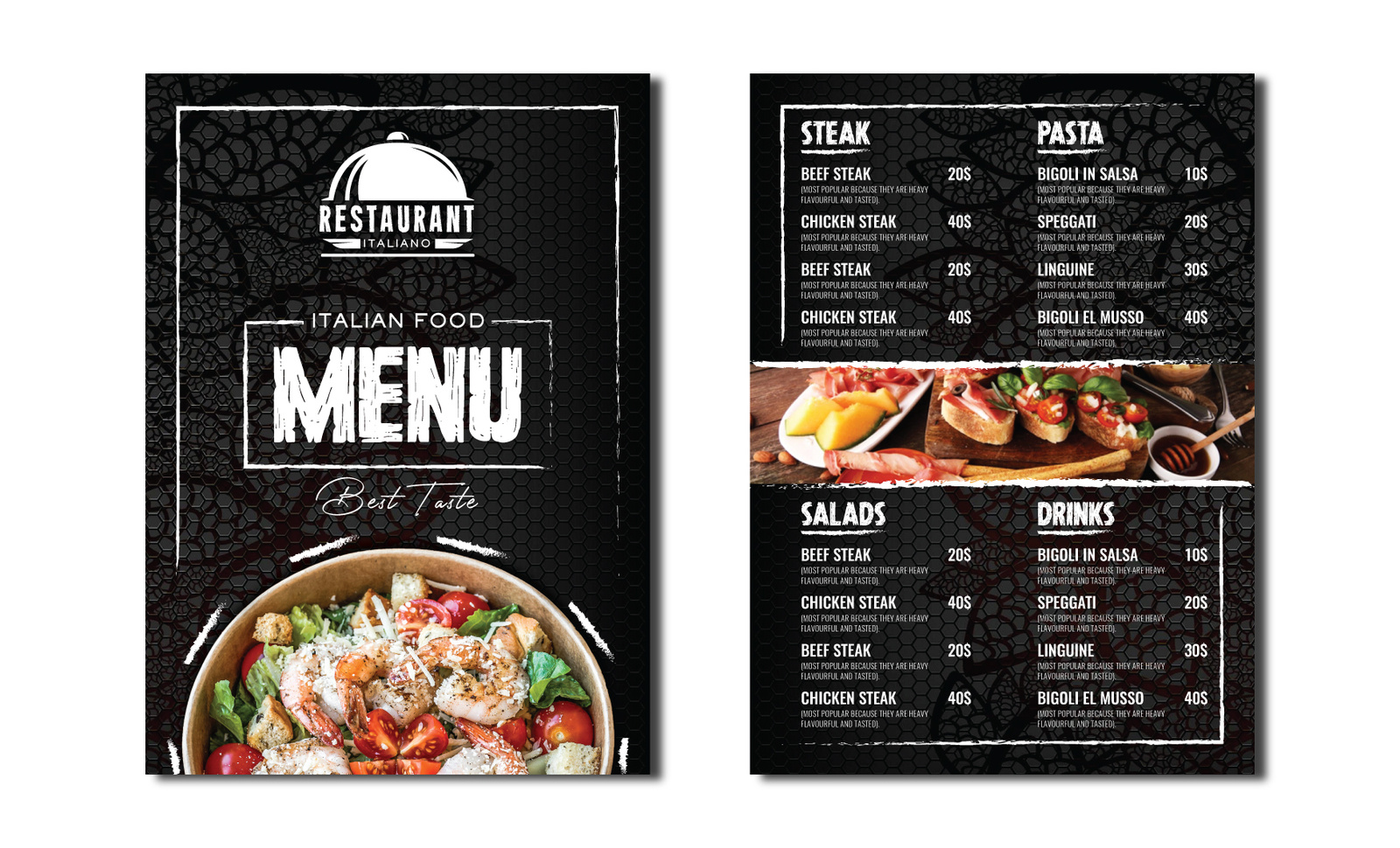 Italian Food Menu Design by Rabbani Noman on Dribbble