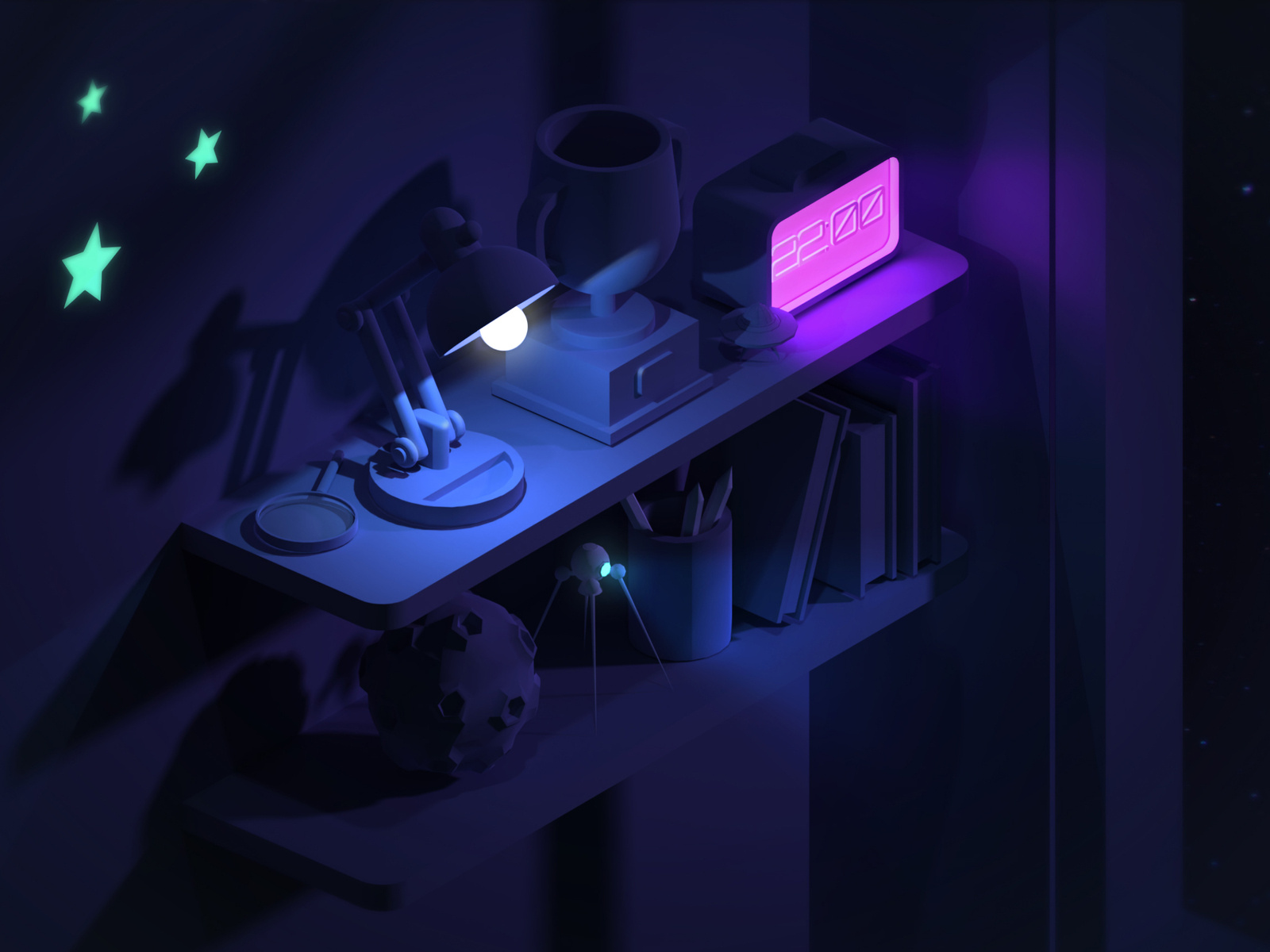 Vectary 3D composition by Oleksandra Shaforost for WebFolks on Dribbble