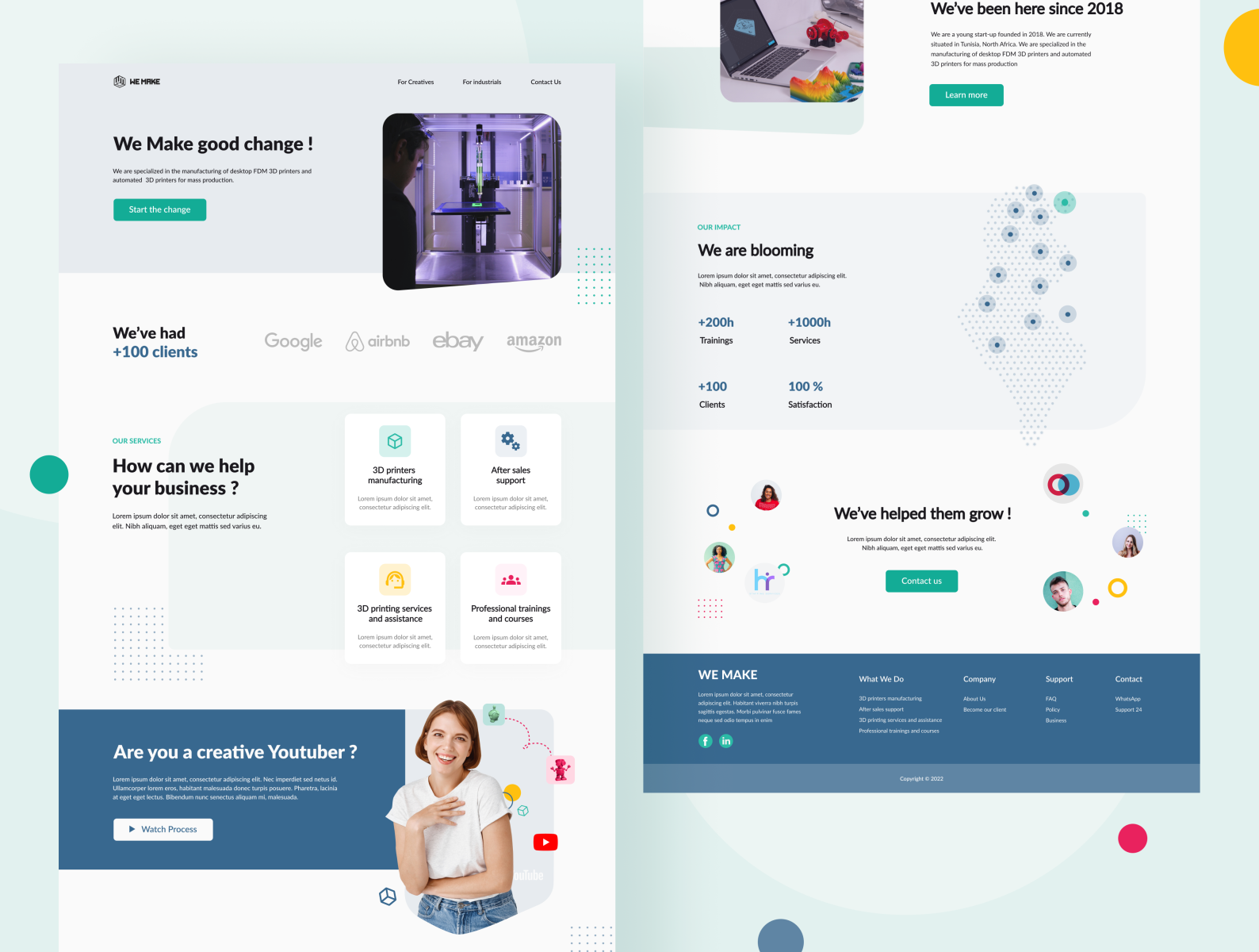 3D printing startup- Landing page by Yasmine Memmi on Dribbble