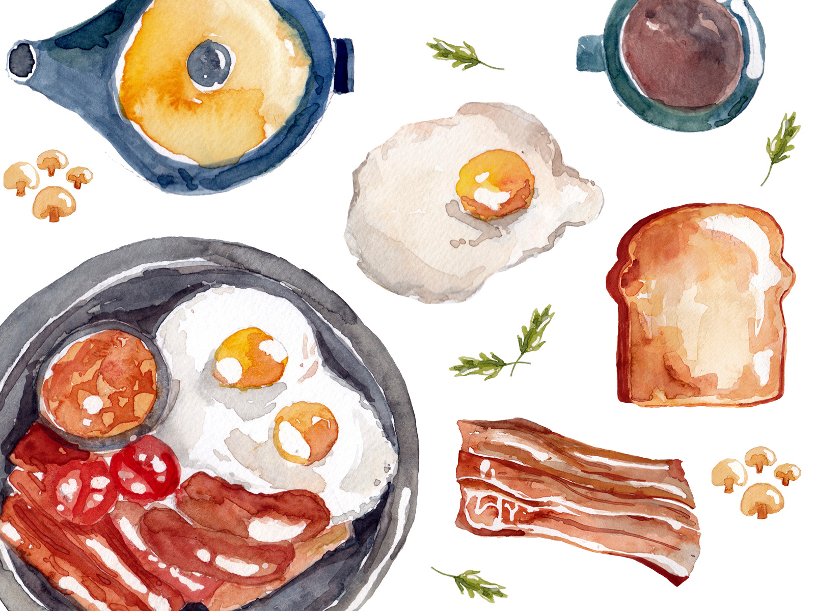 Delicious English Breakfast by Nadia Nurhanifa on Dribbble