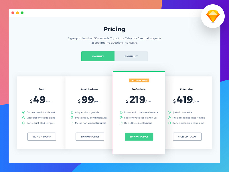 Pricing by WhatsBetter on Dribbble