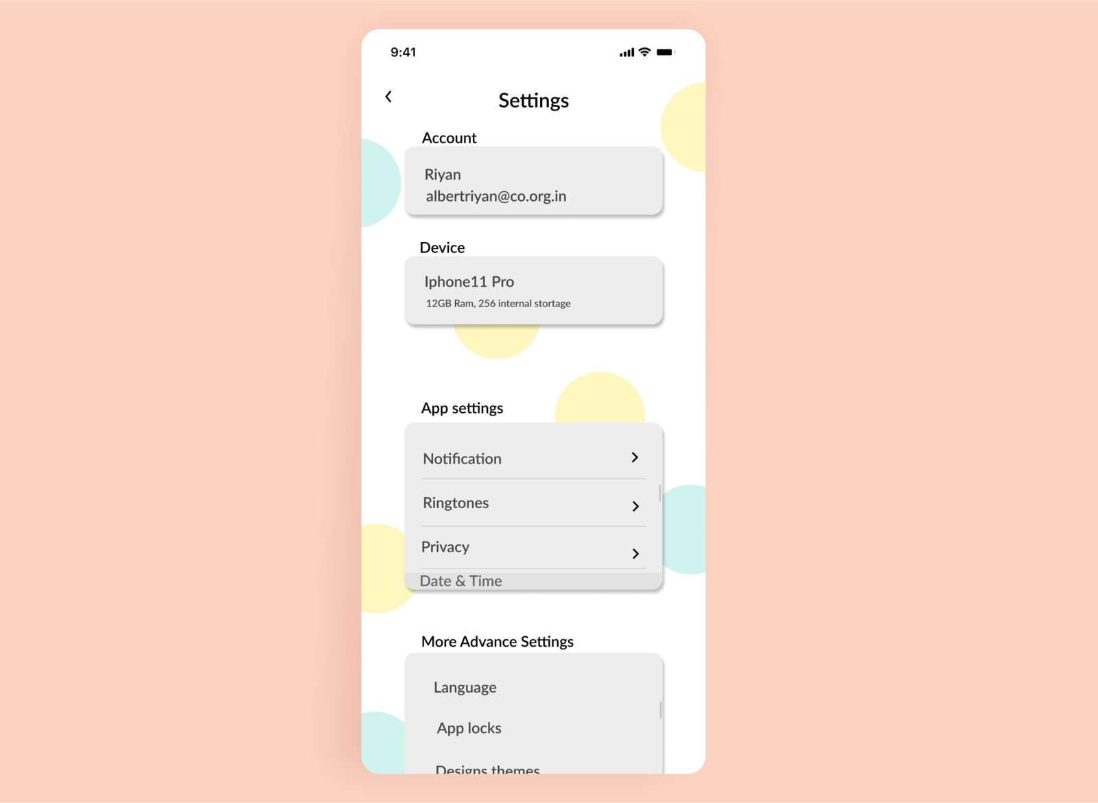 Setting Page by Bahadur Khan on Dribbble