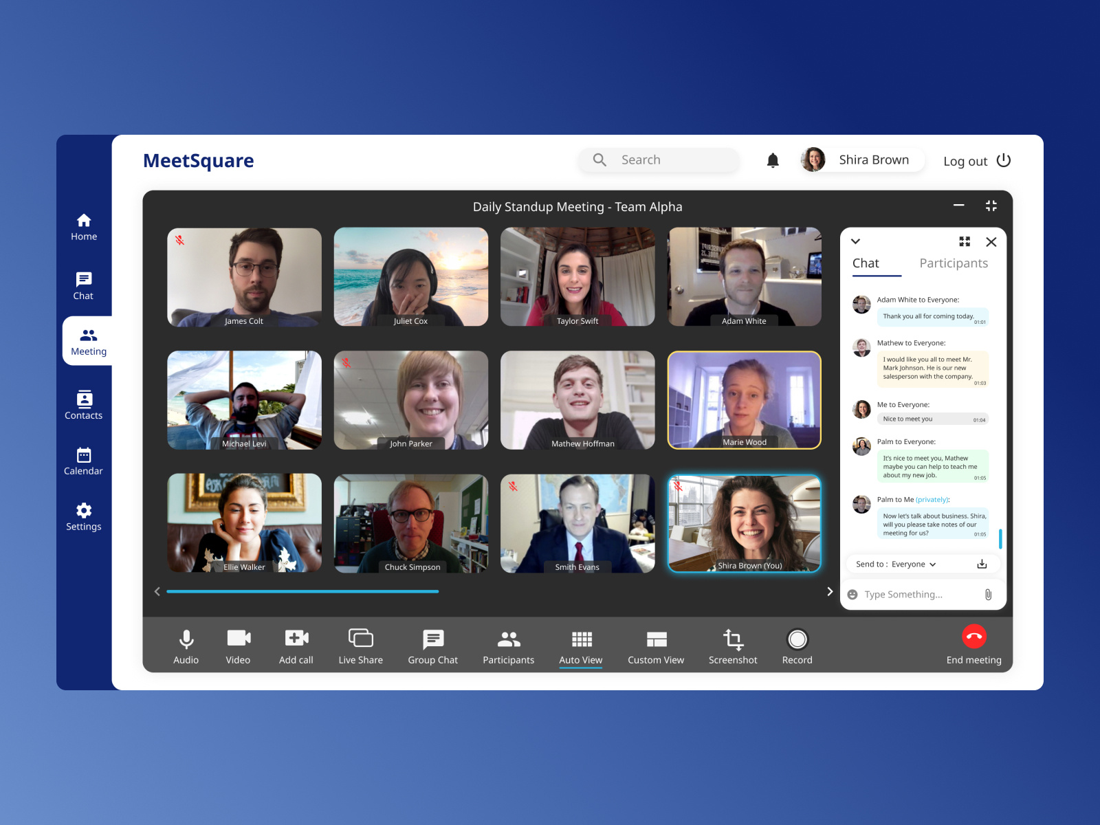 MeetSquare - A video conferencing application by Drishti Jain on Dribbble