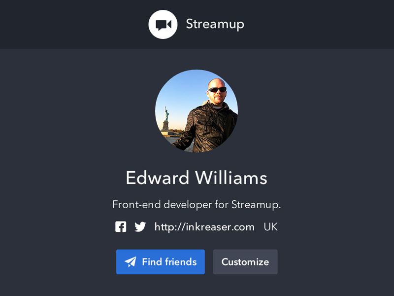 Streamup User Profile by Ed Brissenden on Dribbble