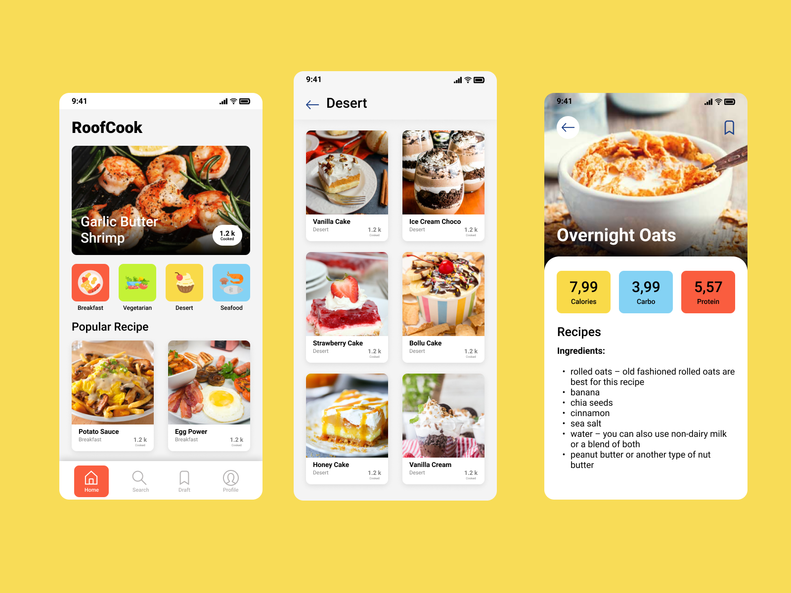 Dribbble - UI Design Recipe App.png by Mufti Ramdhani