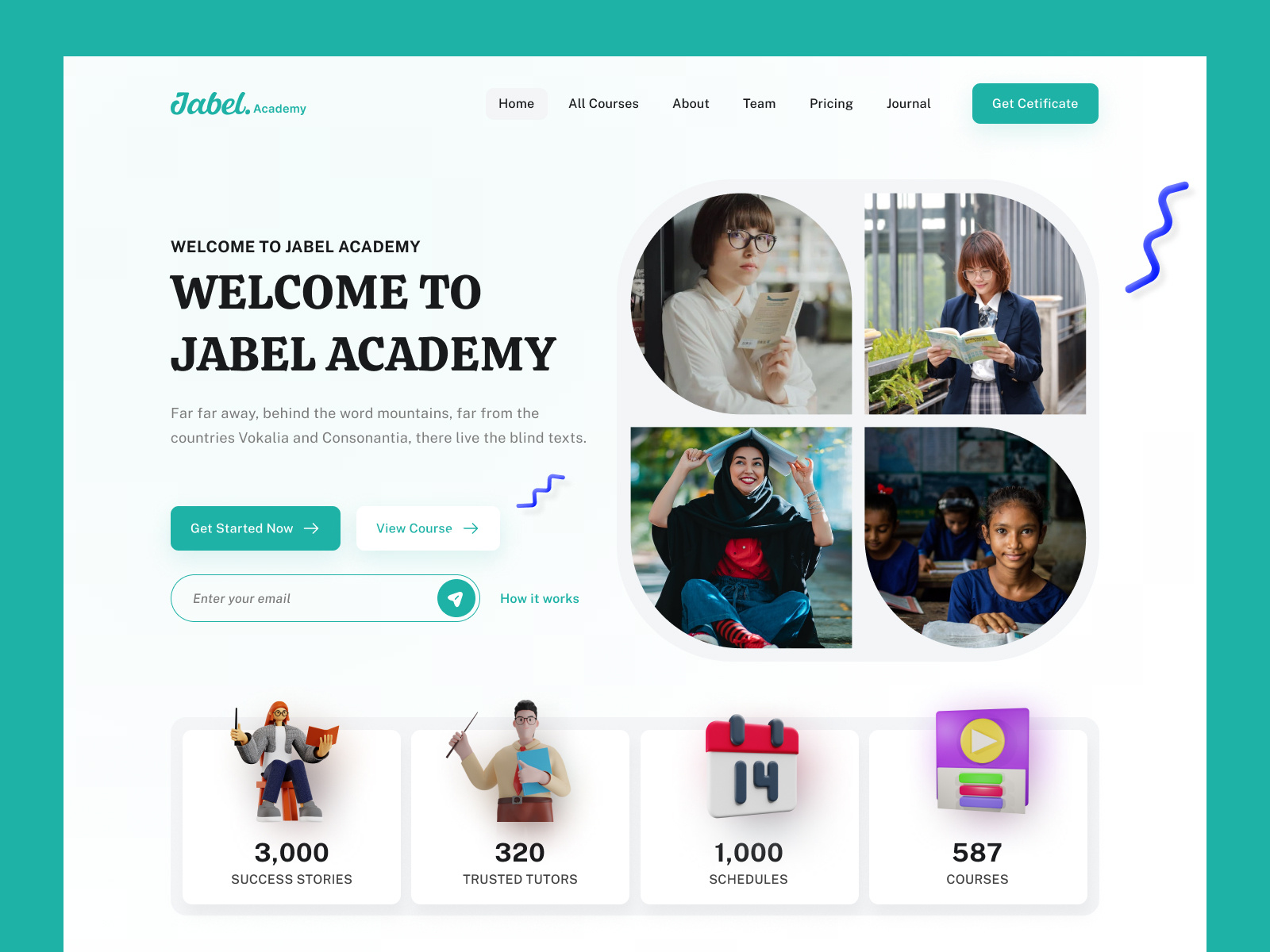 Academic landing page header by Jabel | Website - Mobile Apps - Landing ...