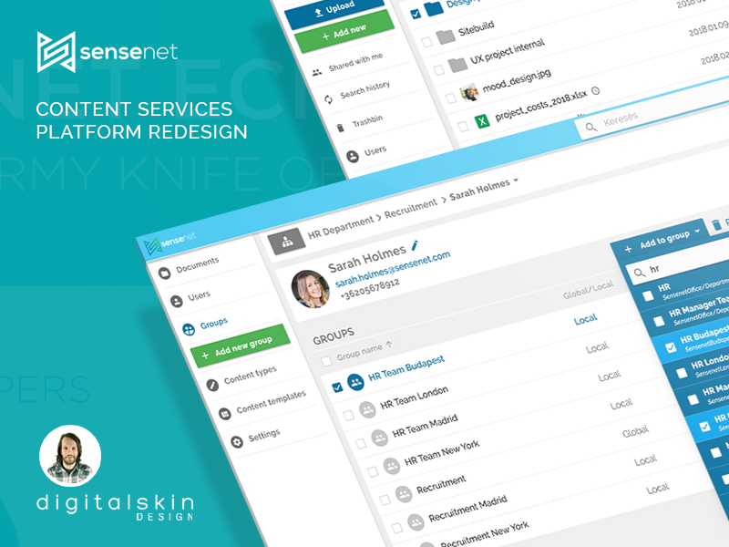 Sensenet Content Platform Services redesign by Zoltan Bereczki on Dribbble