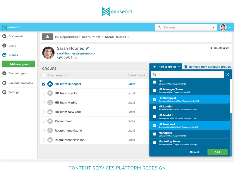 Sensenet Content Platform Services redesign by Zoltan Bereczki on Dribbble