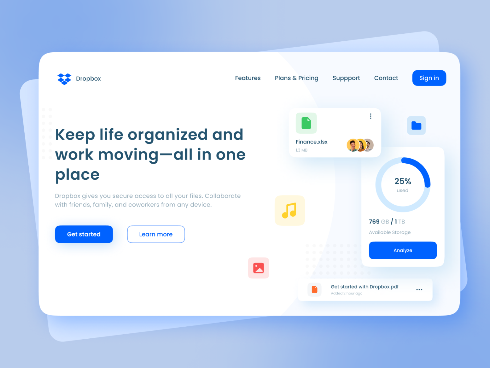 Dropbox Redesign by Yunus Bahtiar on Dribbble