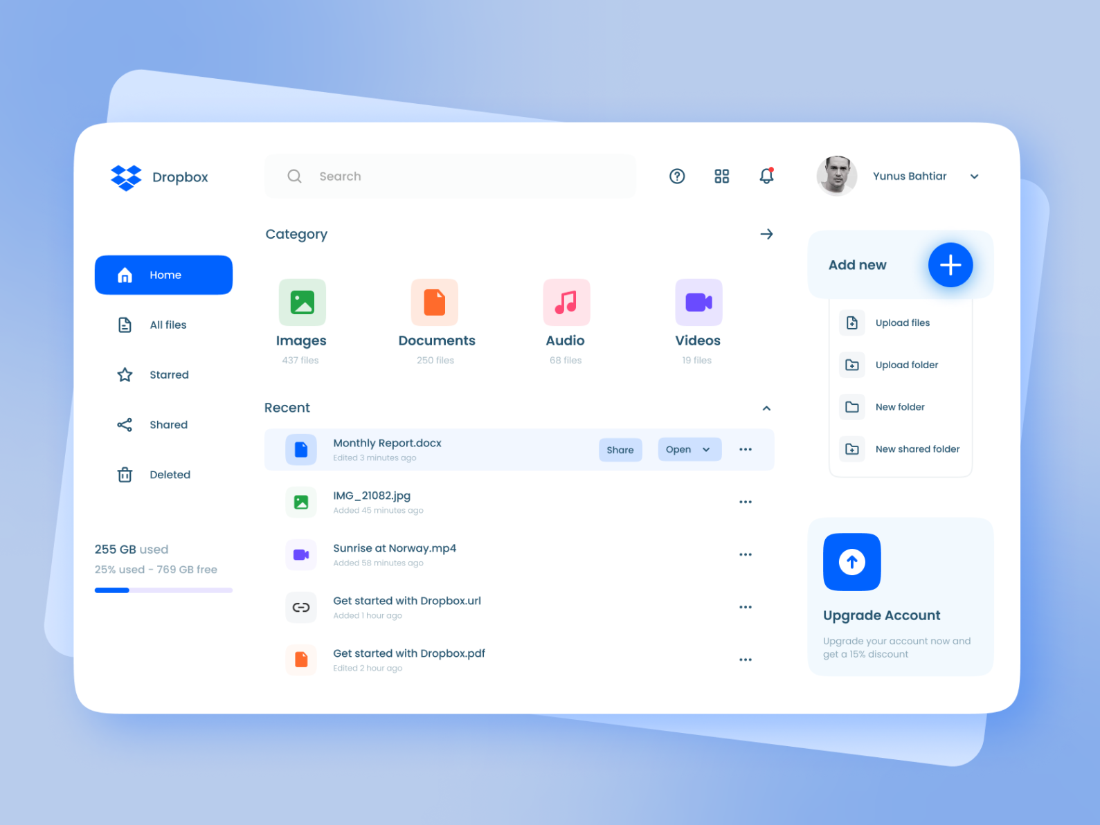 Dropbox Redesign Web by Yunus Bahtiar on Dribbble
